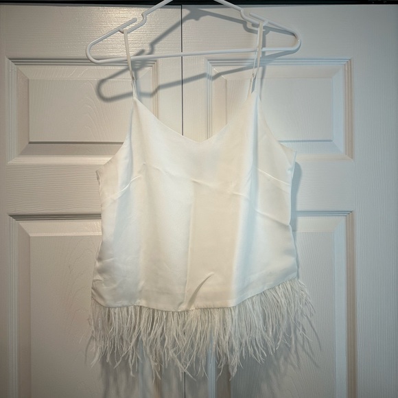 Aqua | Tops | Aqua Feather Bottom Tank | Poshmark